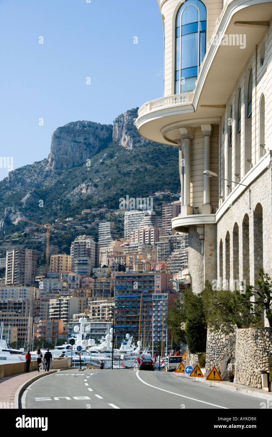 buildings, yachts and a street of Monaco Stock Photo - Alamy