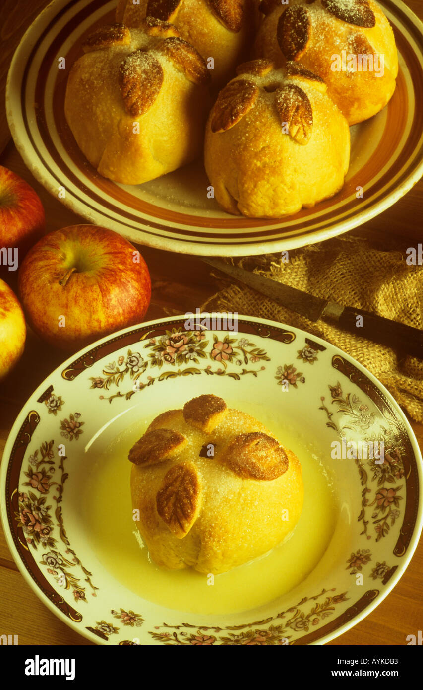 Apple dumpling Traditional British Food Stock Photo - Alamy