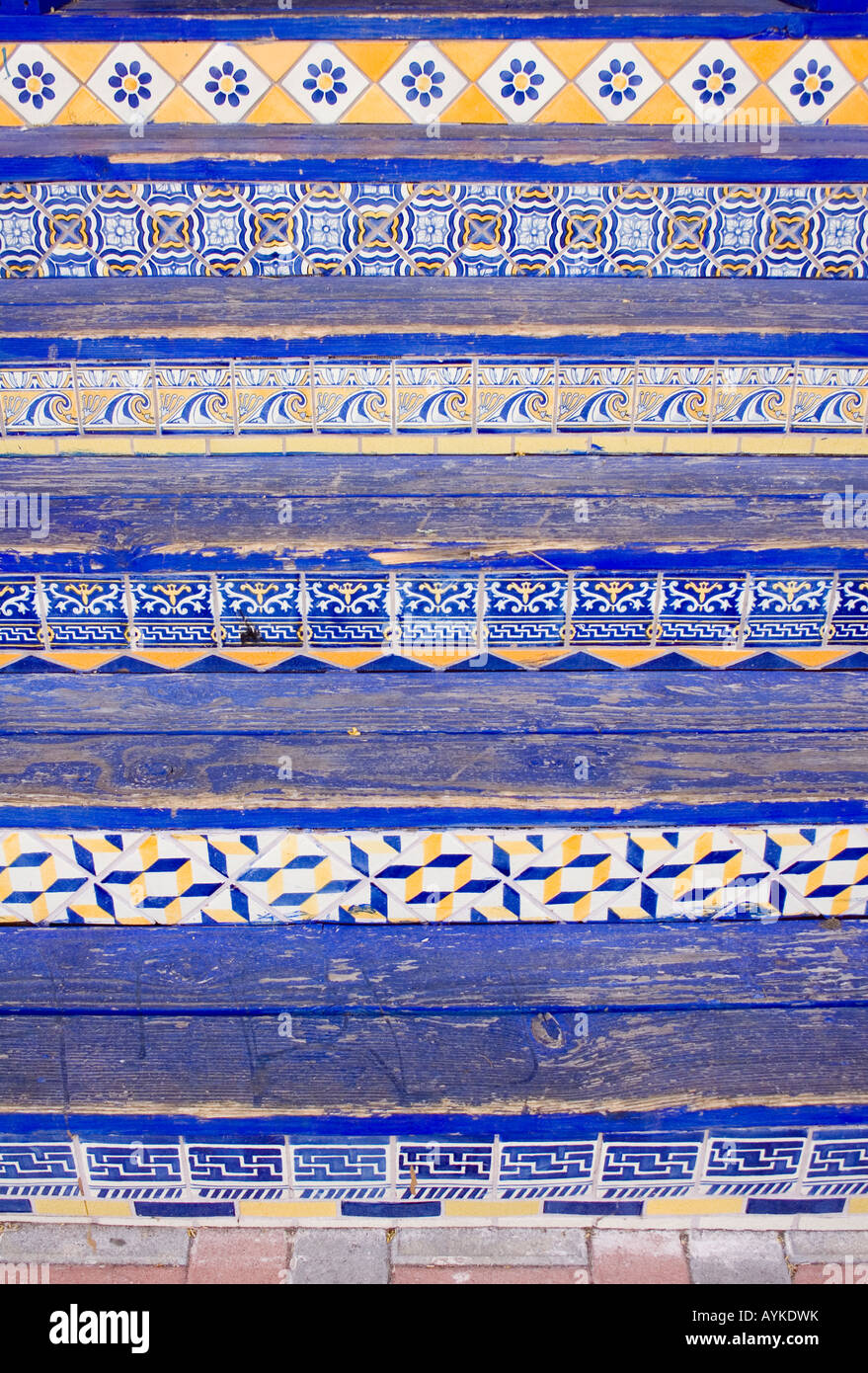 Colorful Mexican tiles on steps Stock Photo - Alamy