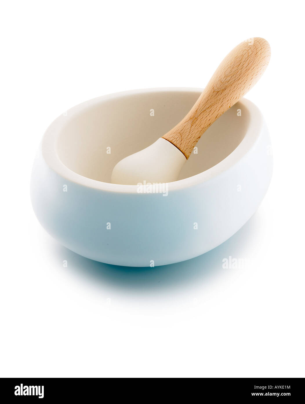 Pale blue pestle and mortar Stock Photo - Alamy