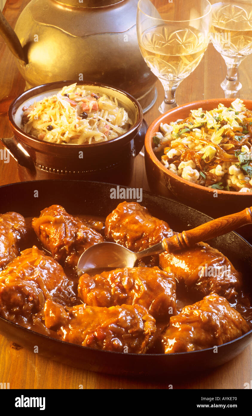 Paprika chicken with spaetzle Austria Germany Stock Photo - Alamy