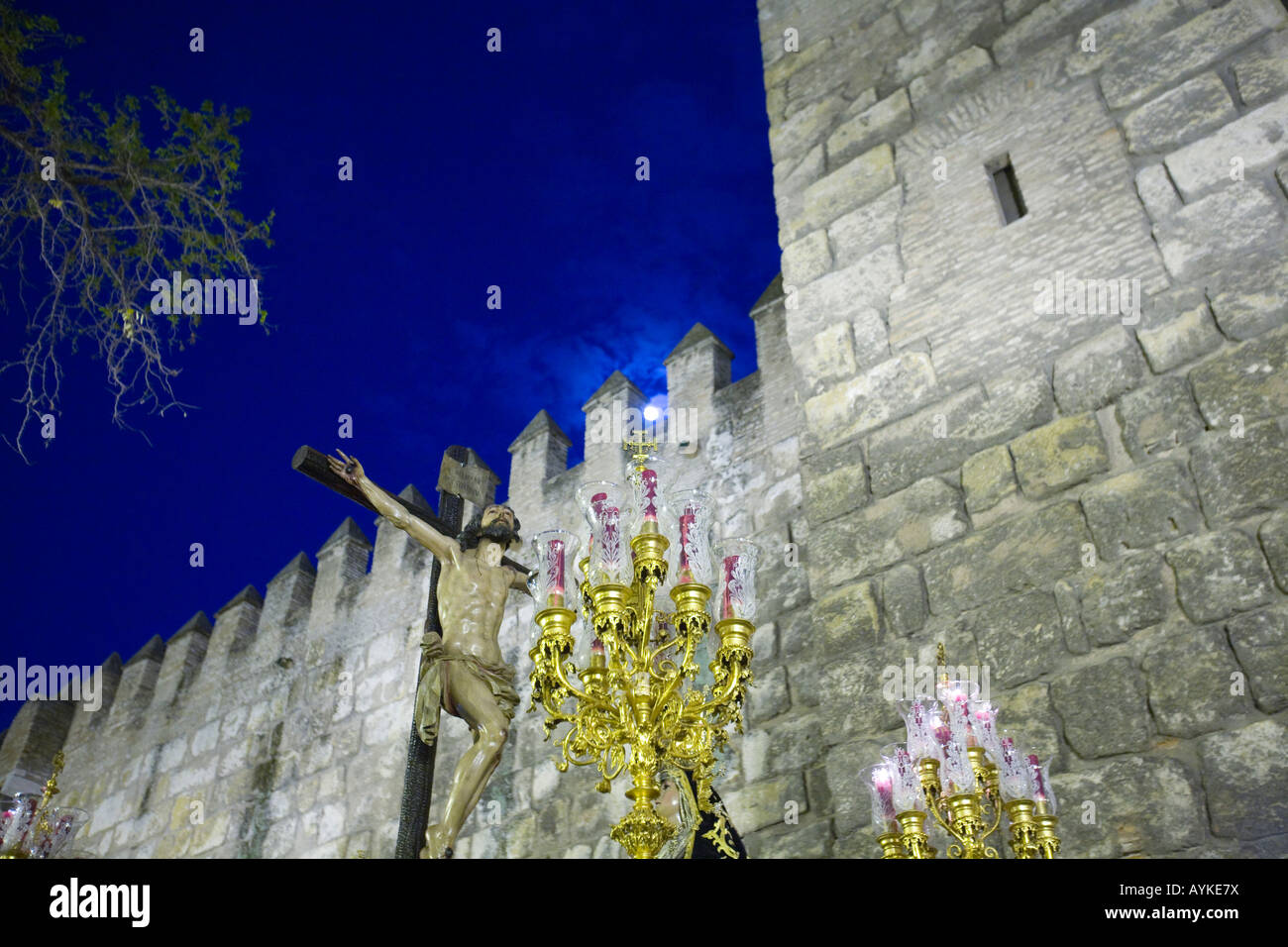 Christ of Mercy, a 17th century carving by Pedro Roldan, on a float on ...