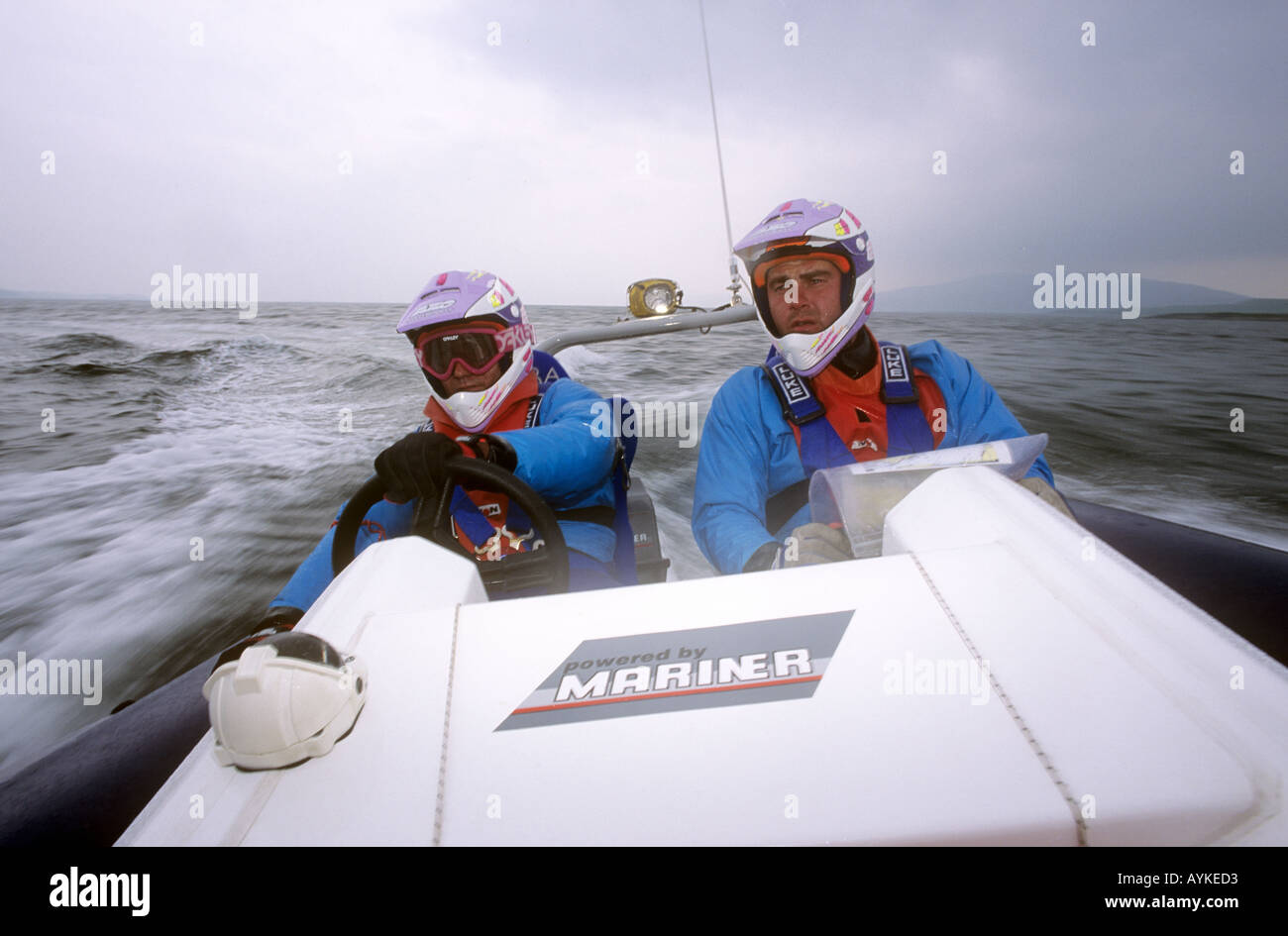 Racing RIB Rigid Inflatable Boat during annual Round Scotland RIB Race ...