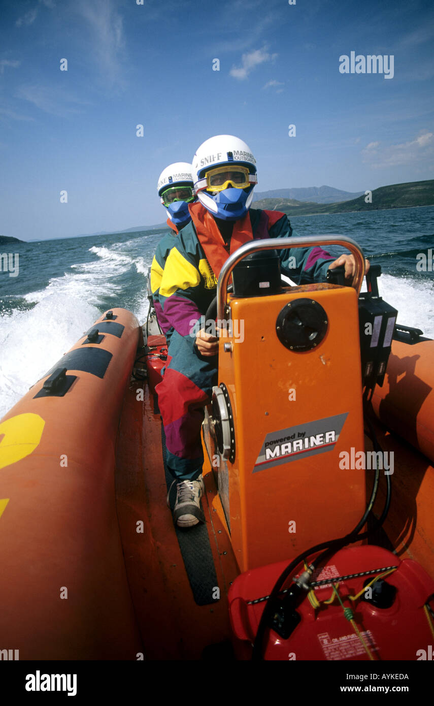 Racing RIB Rigid Inflatable Boat during annual Round Scotland RIB Race ...