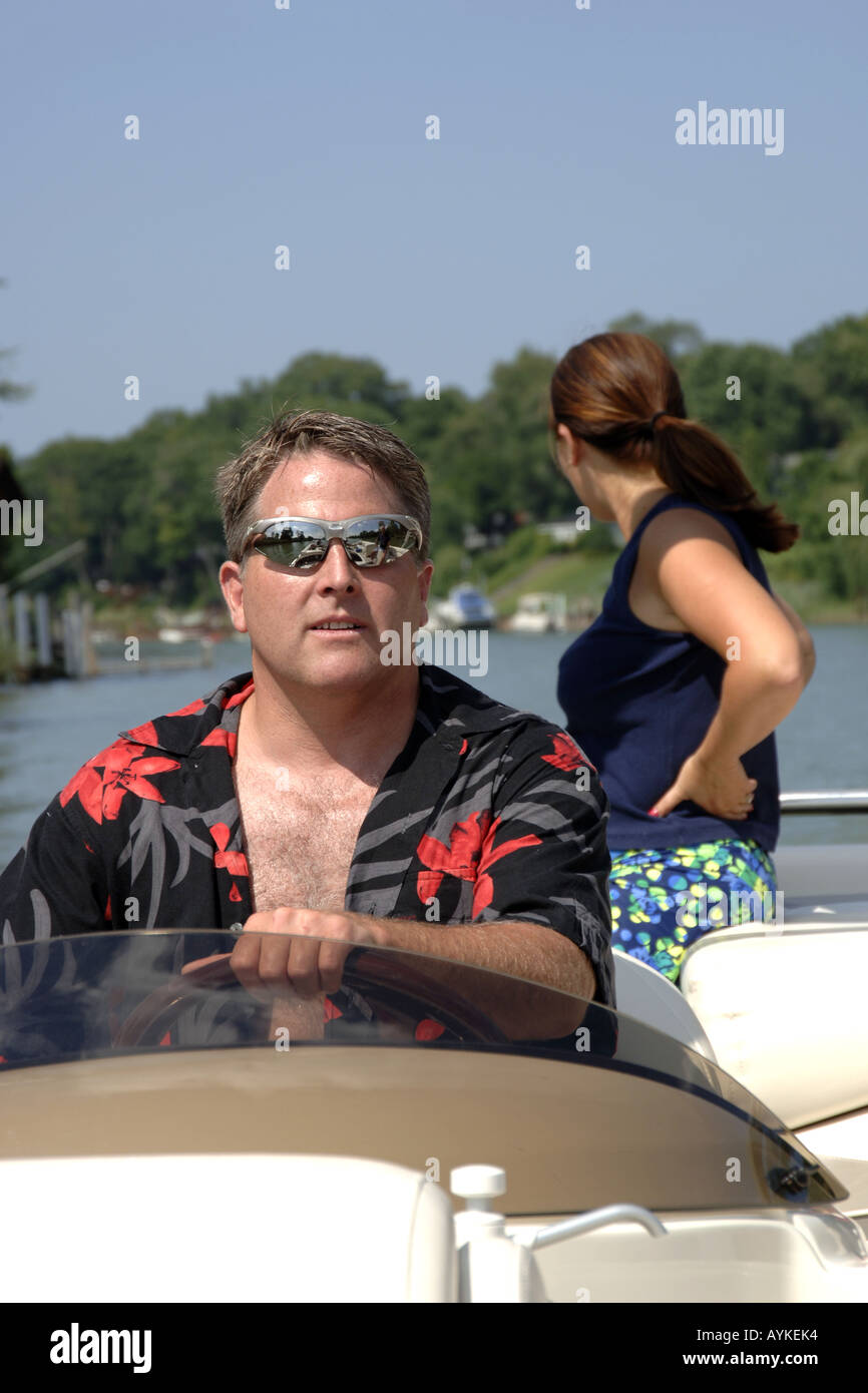 Man driving speedboat hi-res stock photography and images - Alamy