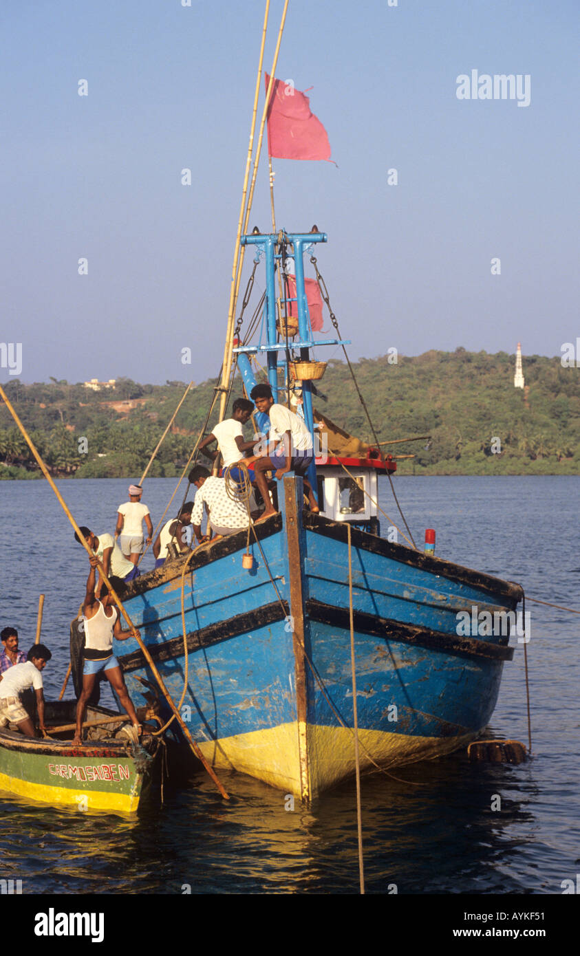 Fishing boat Mandovi River Panjim Goa India Stock Photo - Alamy