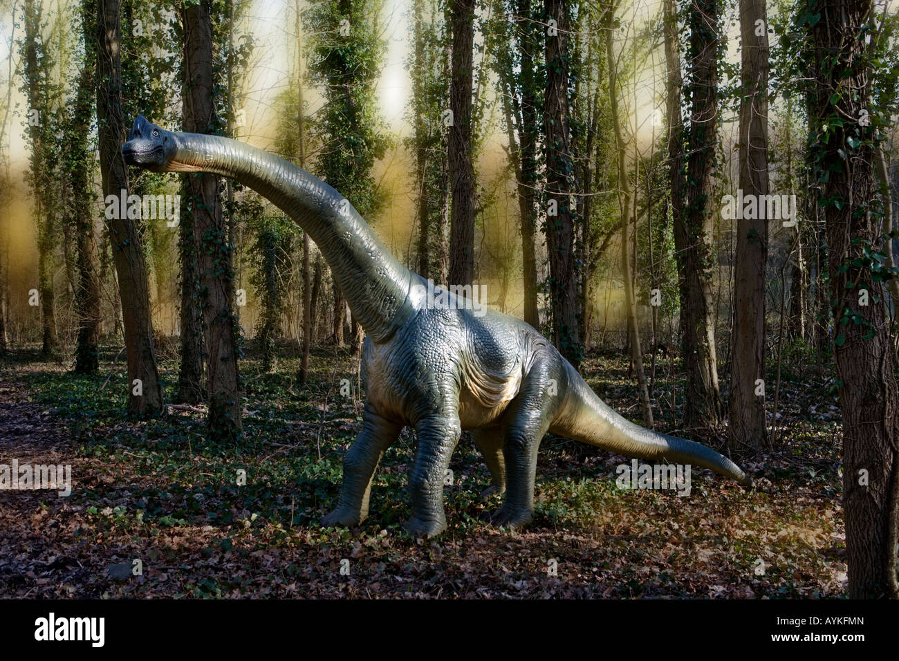 Saurier in Park Mondo Verde Dinosaur at the pleasure grounds of Mondo ...