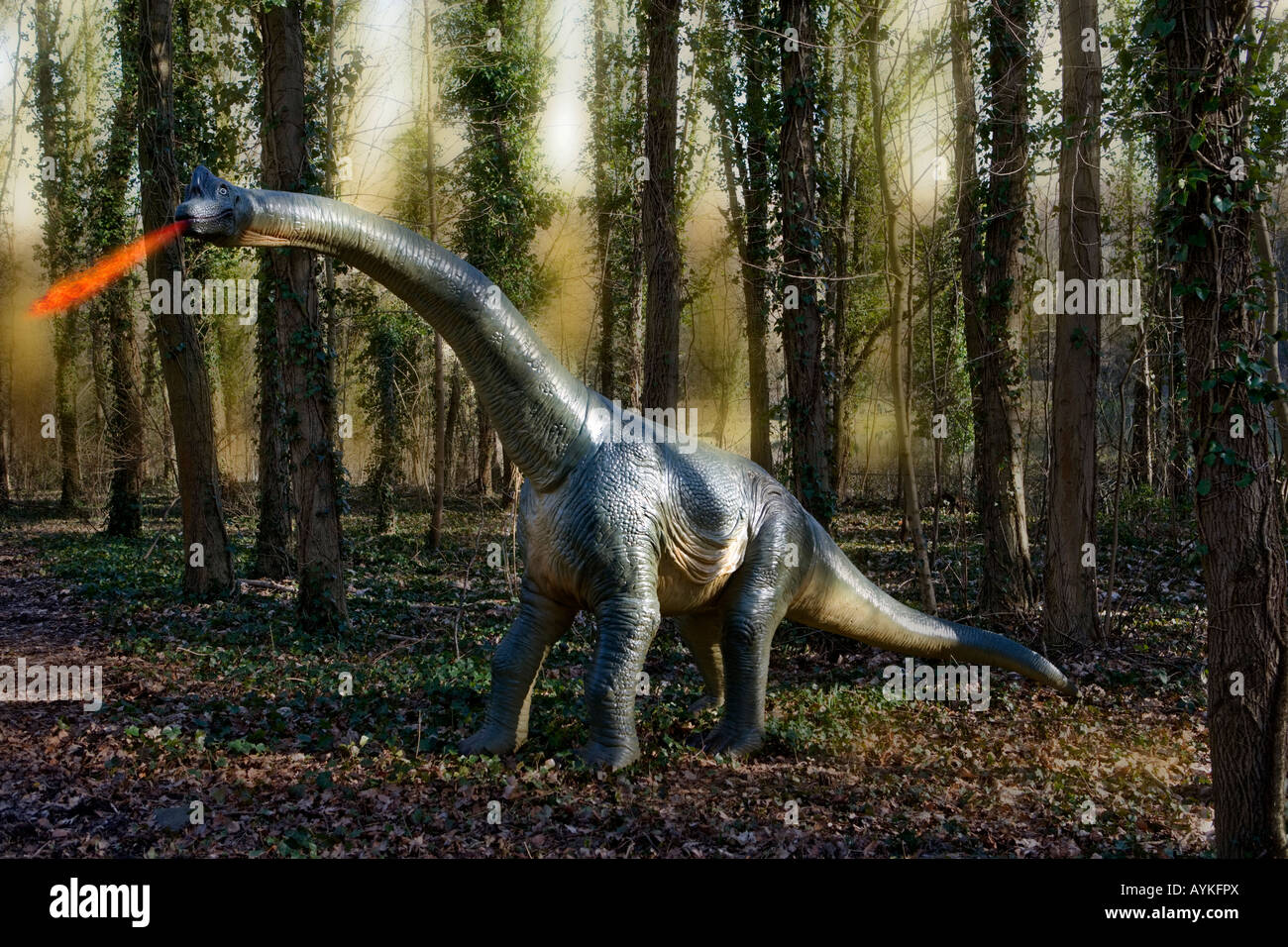Saurier in Park Mondo Verde Dinosaur at the pleasure grounds of Mondo ...