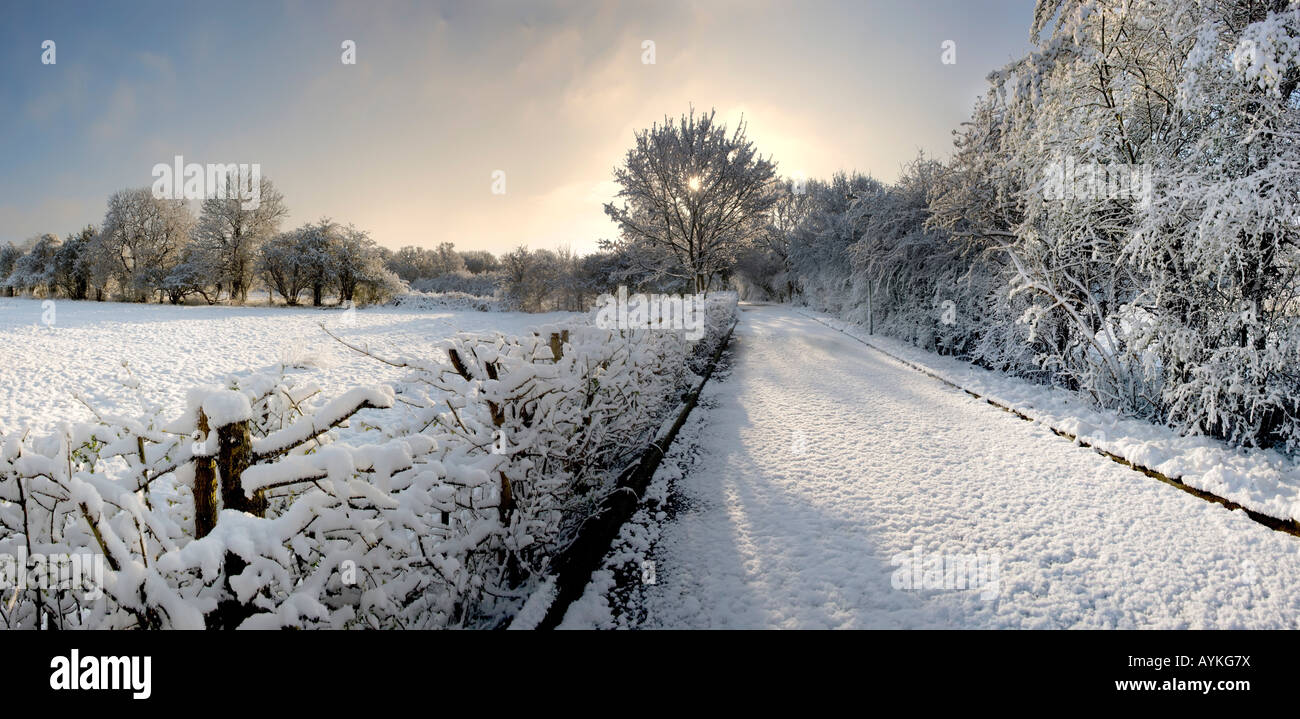 A snow covered rural landscape in the countryside Stock Photo - Alamy