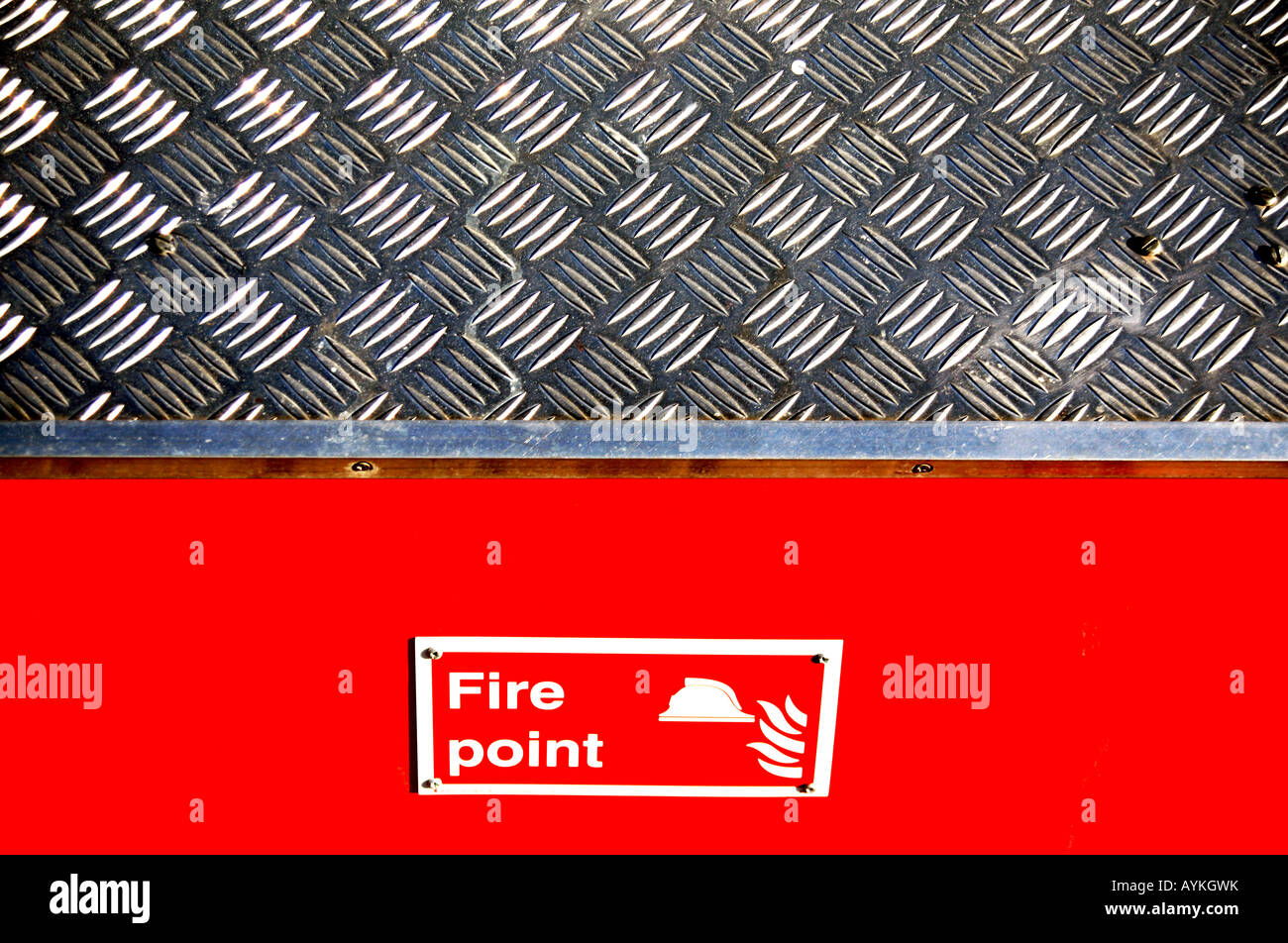 Fire point sign England Stock Photo - Alamy