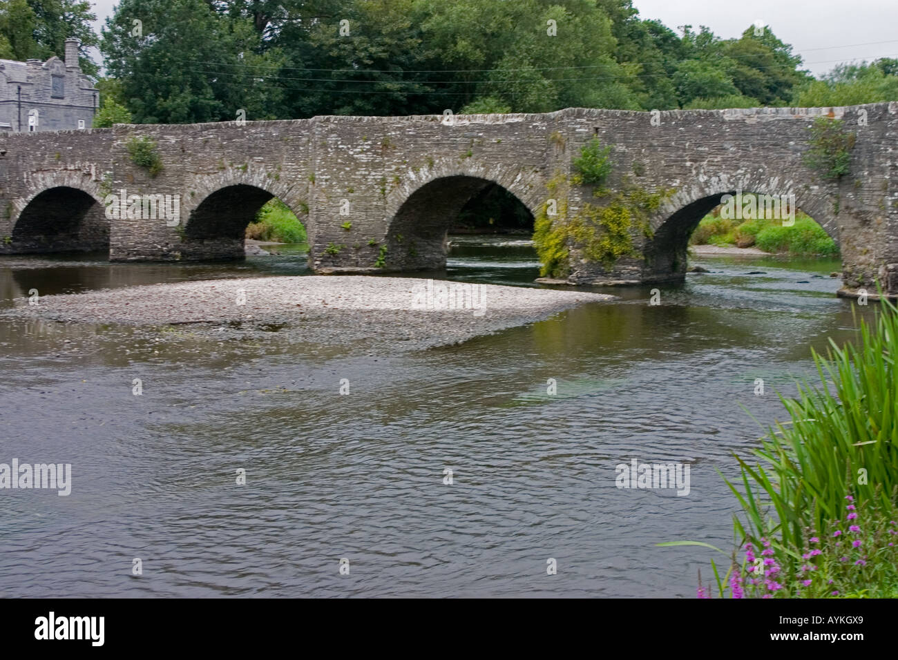 bridge over the river teifi, at Llechryd wales Stock Photo - Alamy