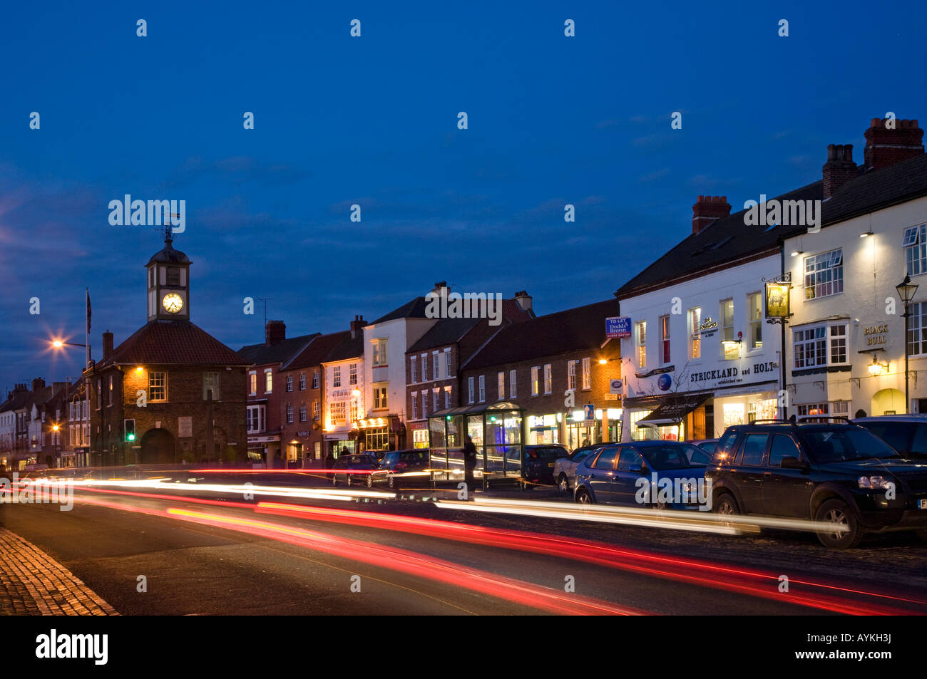 Yarm High Street Cleveland at Dusk Stock Photo - Alamy