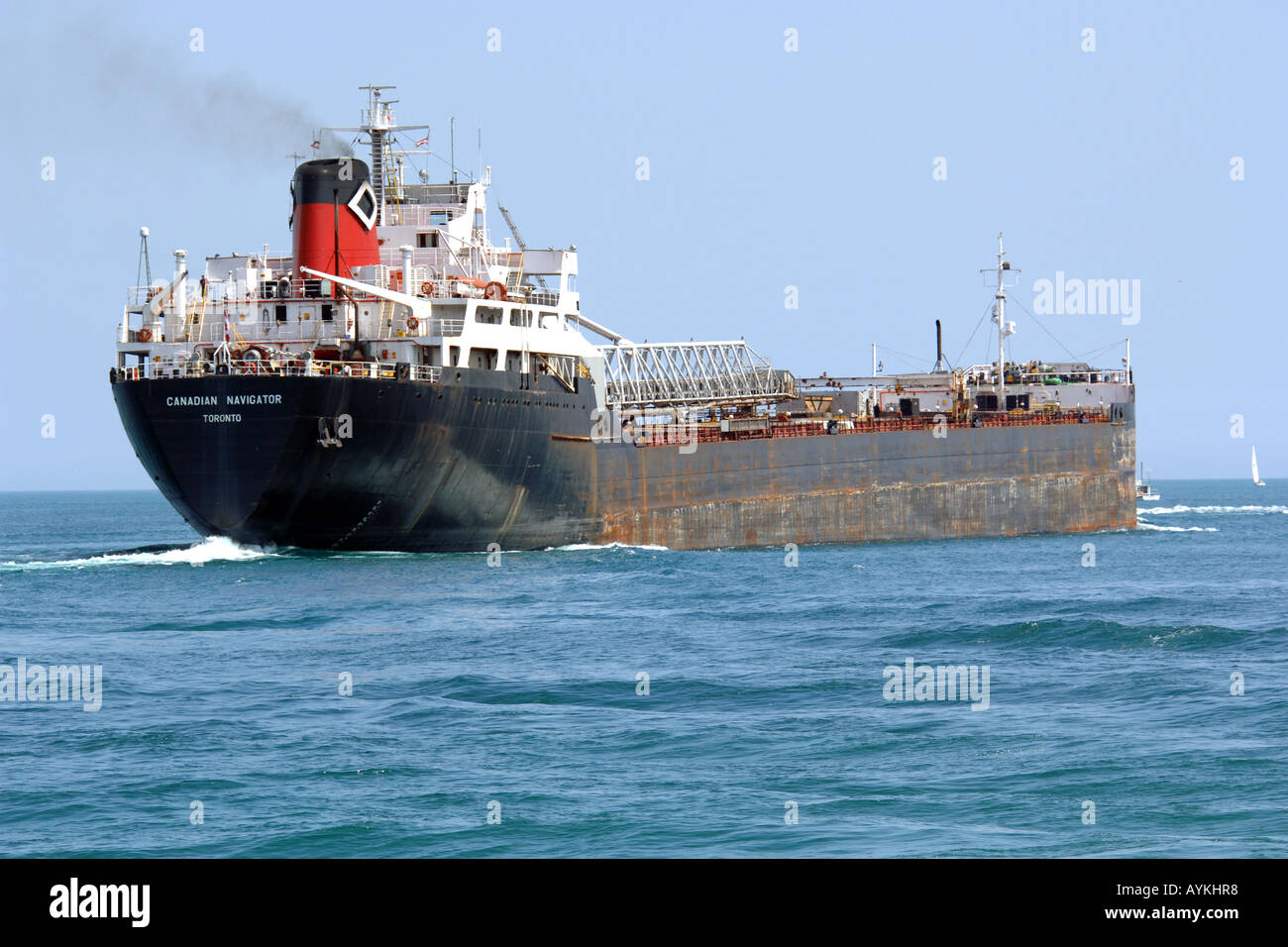 The Canadian Navigator Great Lakes Freighter on Lake Huron Stock Photo ...