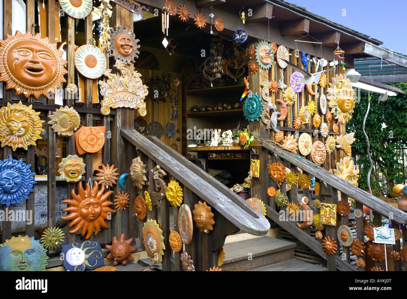 Sun and Moon masks, faces, ceramic, authentic, Mexican, Spanish ...