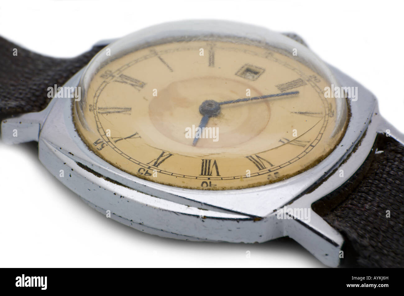 the old scratch watch isolated on white background Stock Photo - Alamy