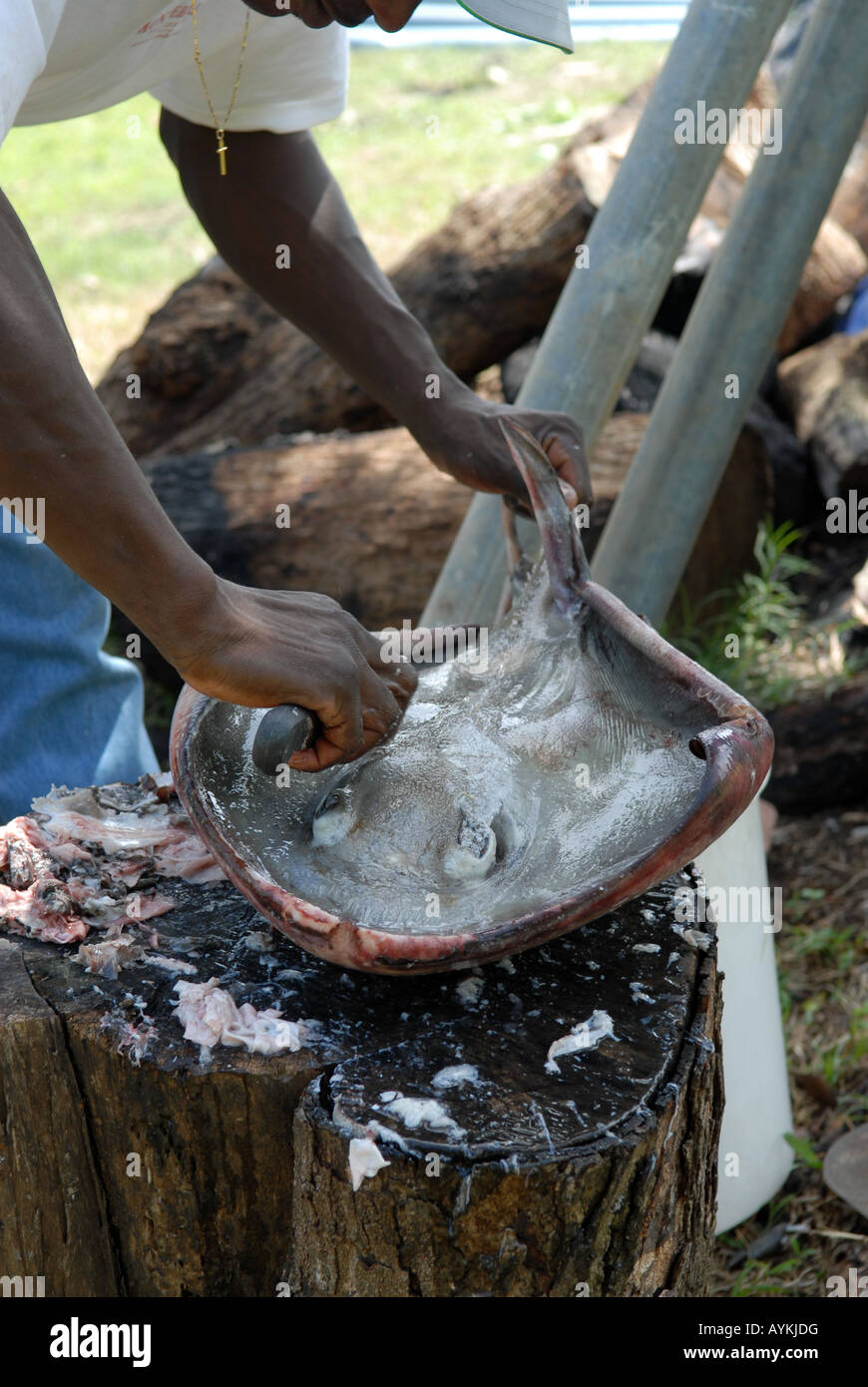 Ray fish outdoor cooking creole hi-res stock photography and images - Alamy