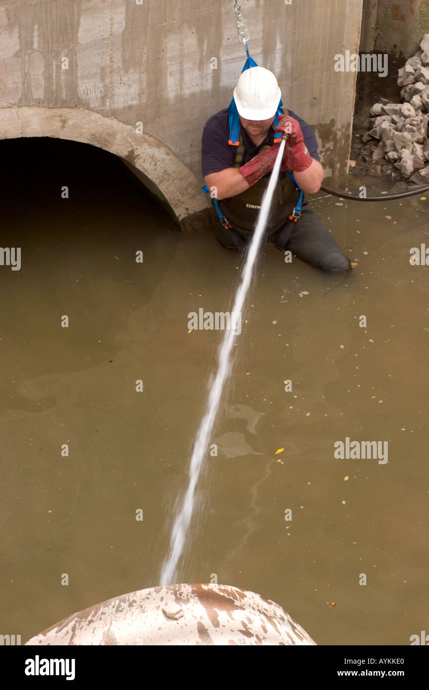 Power Jetting in a Culvert Stock Photo - Alamy