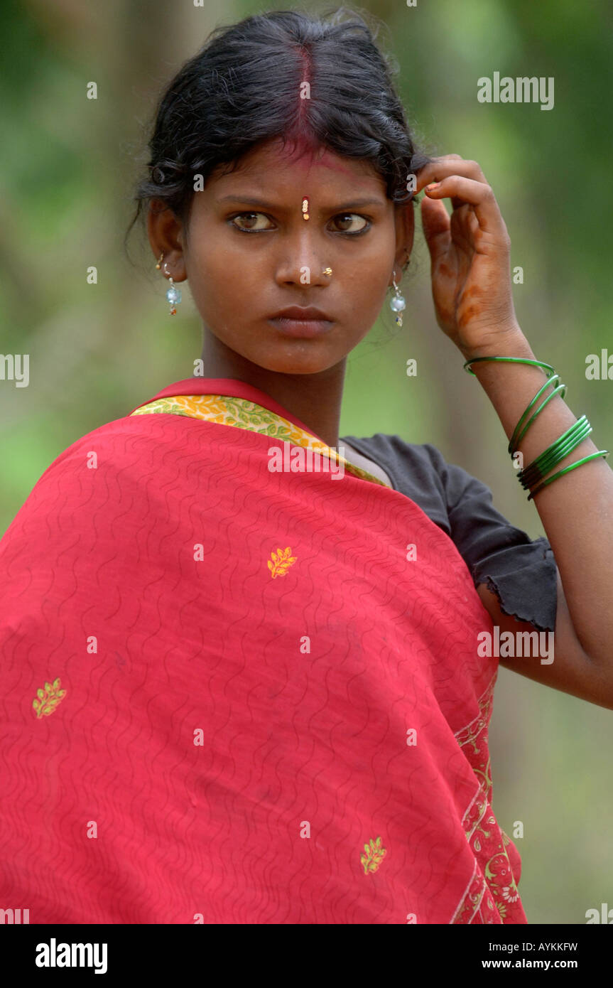 Portrait of a girl in South East Tarai, Nepal Stock Photo - Alamy
