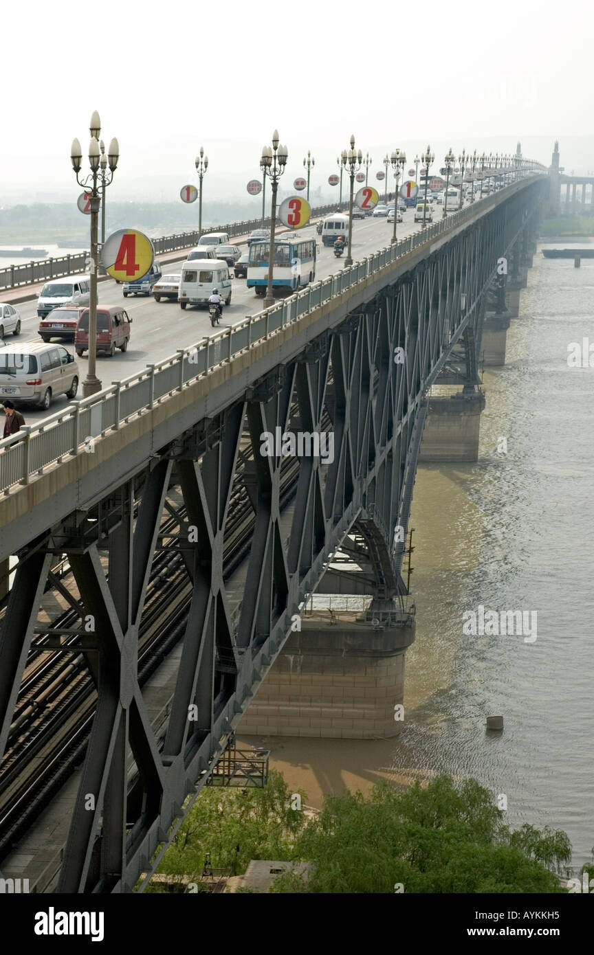 The Double Decker Bridge which carries Road and Rail Traffic across the ...