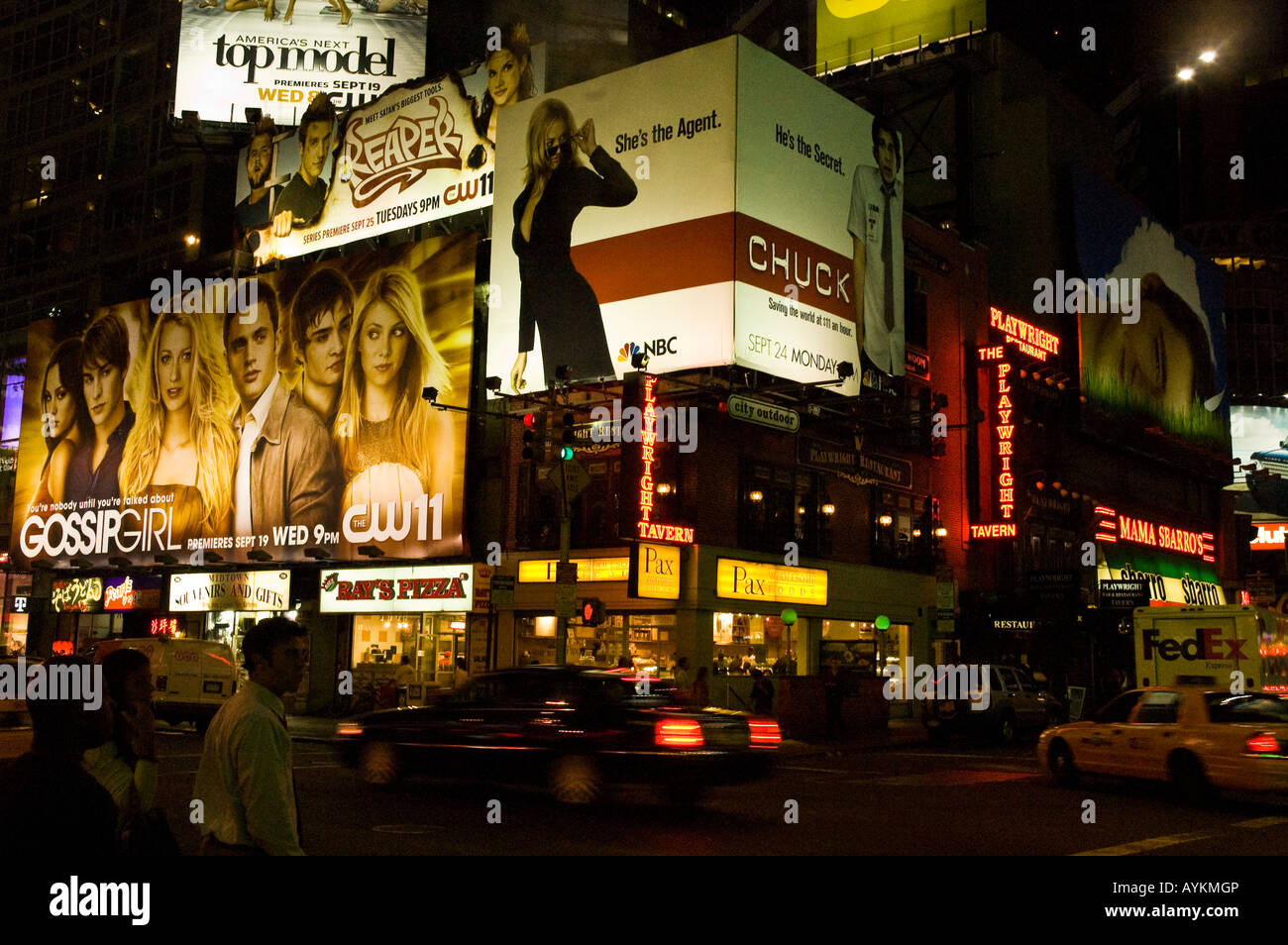 neon lights on broadway New York City USA Stock Photo - Alamy