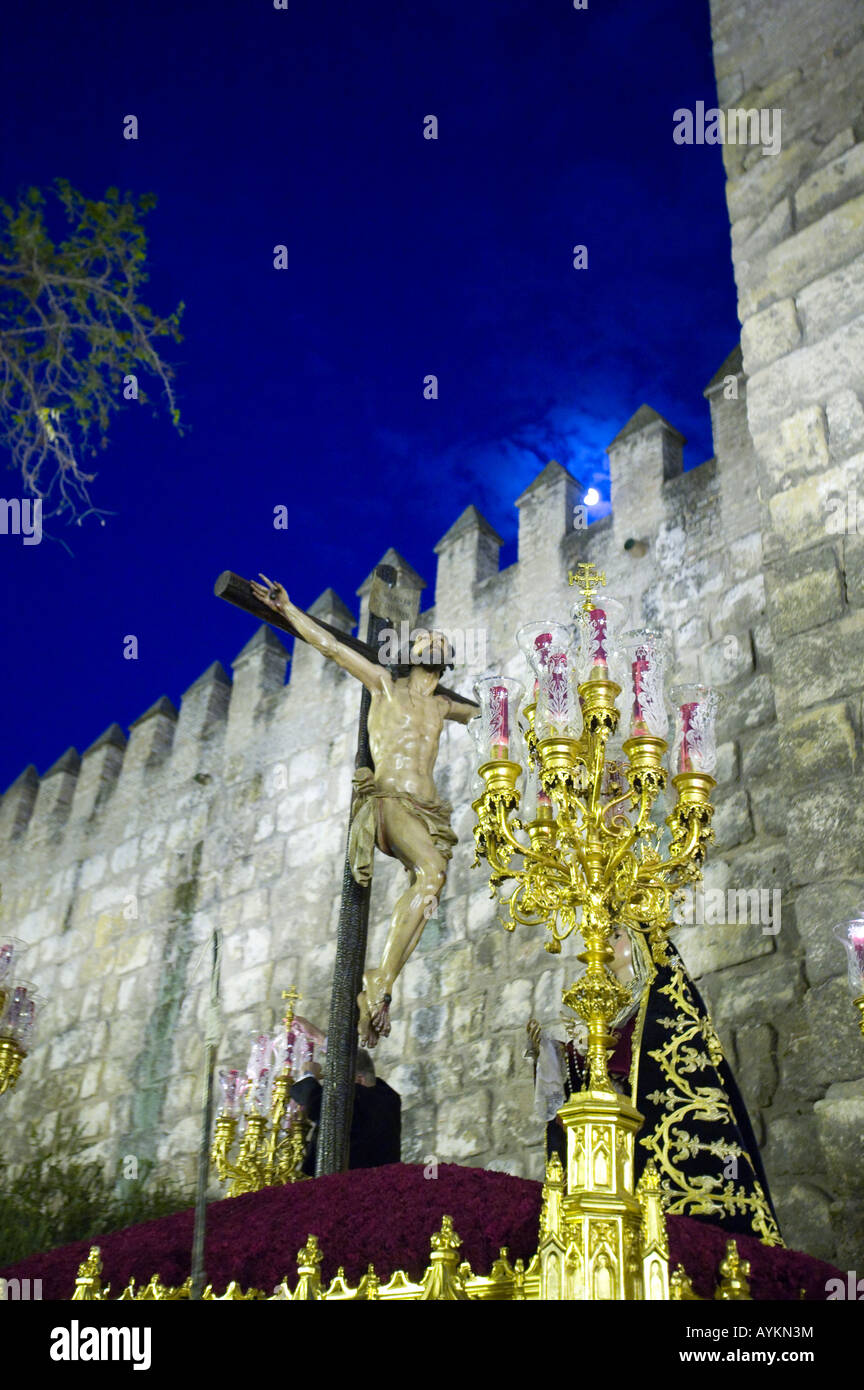 Christ of Mercy, a 17th century carving by Pedro Roldan, on a float on ...