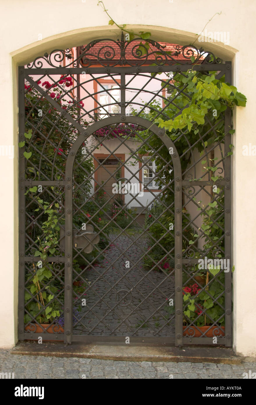 Wrought iron gates in Freising, Bavaria, Germany Stock Photo - Alamy