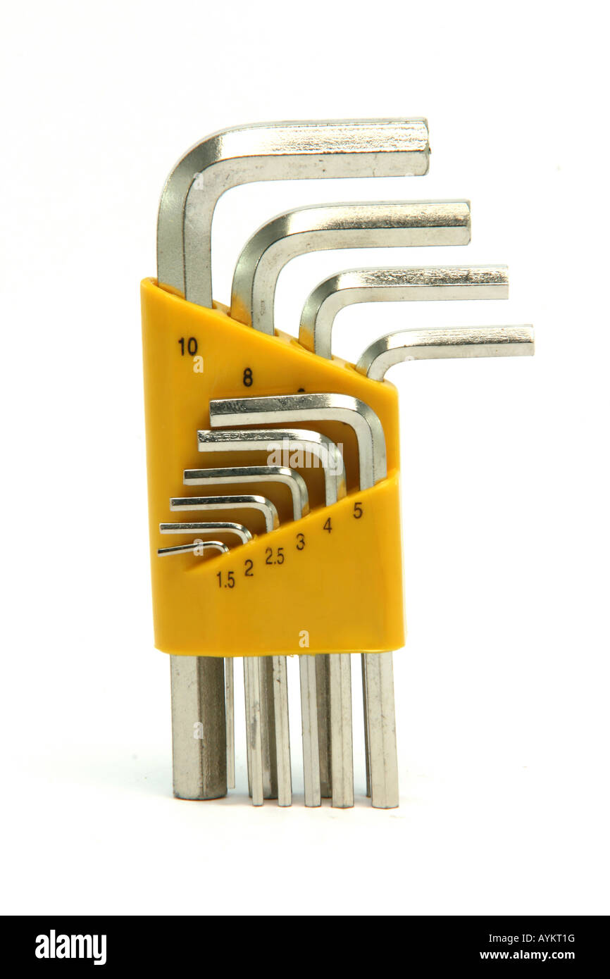 socket screw wrench set isolated on white background Stock Photo - Alamy