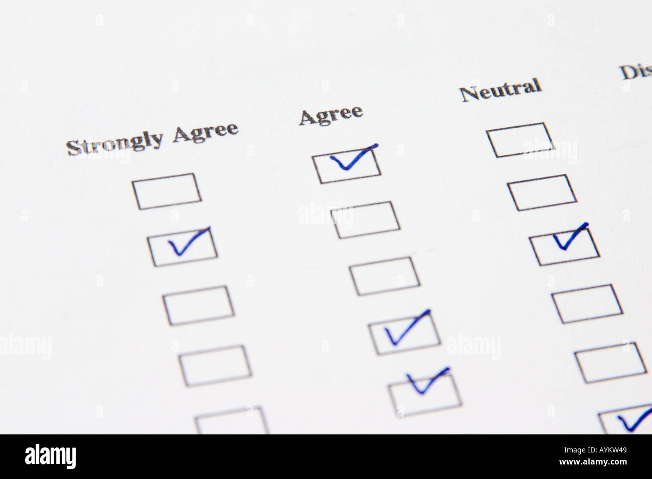 survey with the words agree and disagree Stock Photo - Alamy