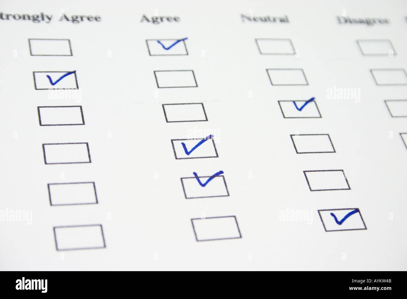 survey with the words agree and disagree Stock Photo - Alamy