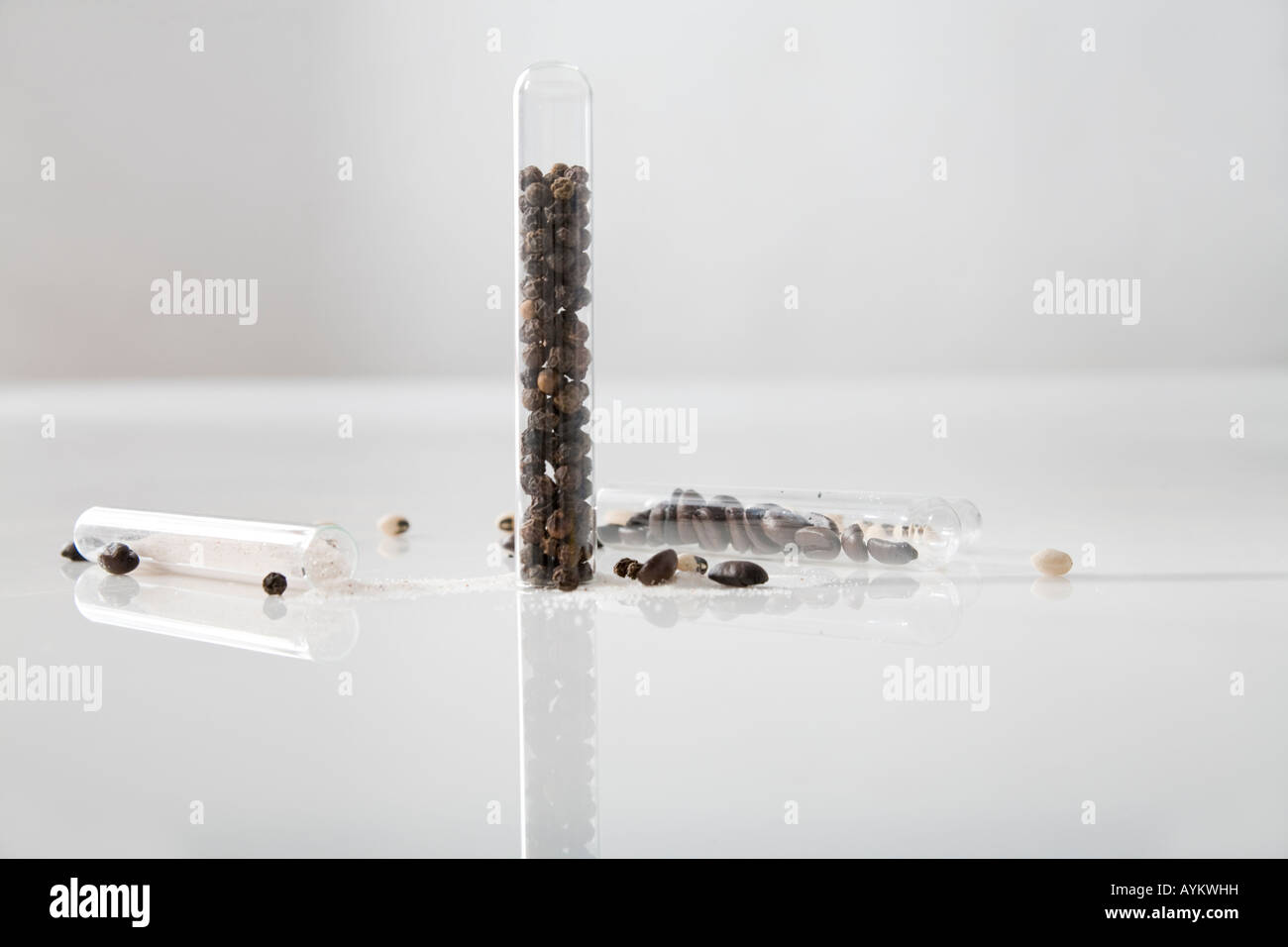Ingredients in Test Tubes, Spilled Stock Photo - Alamy