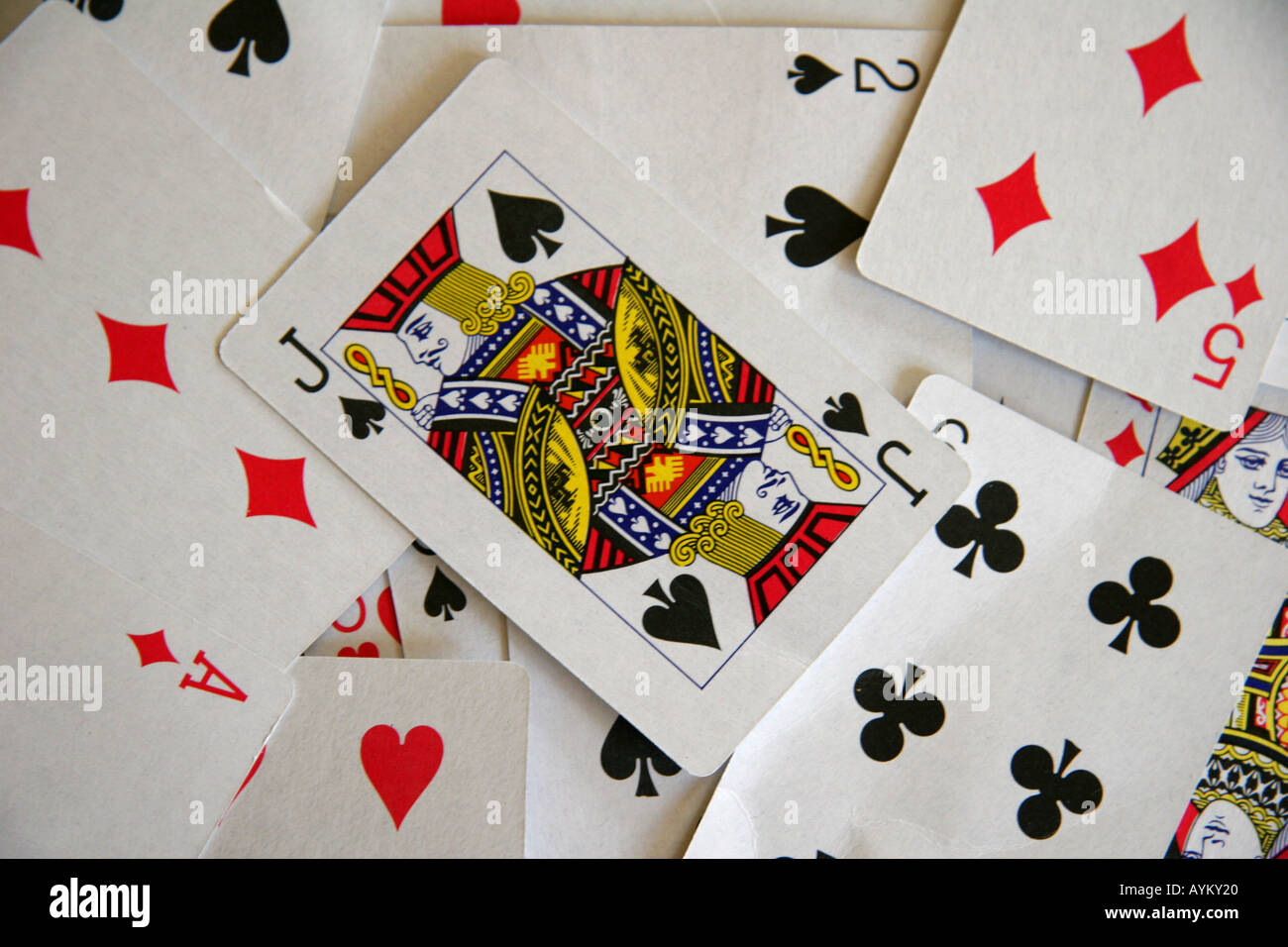 jumbled playing cards Stock Photo - Alamy
