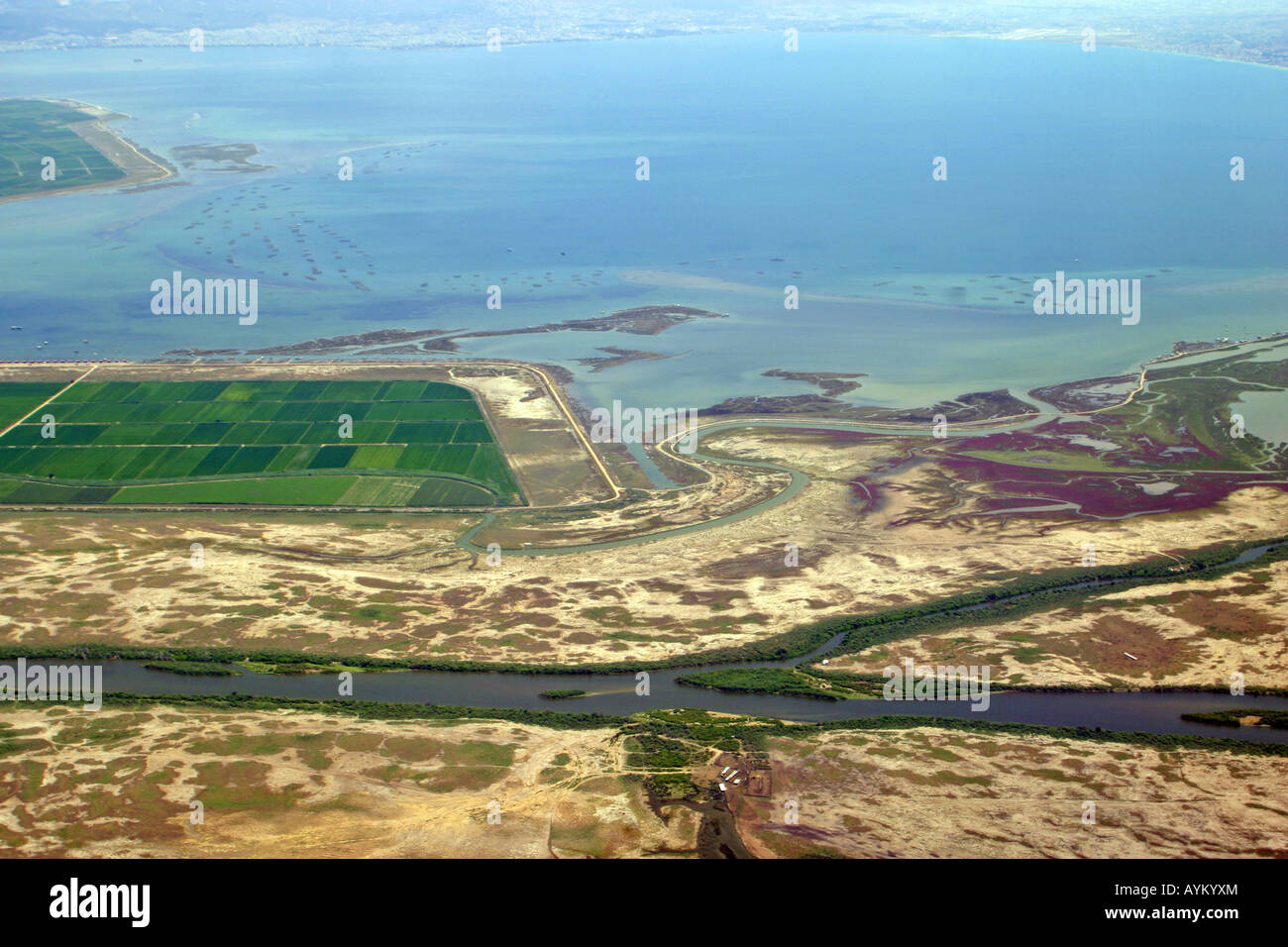 River delta of Axios river, Thermaikos bay, Thessaloniki Greece Stock ...