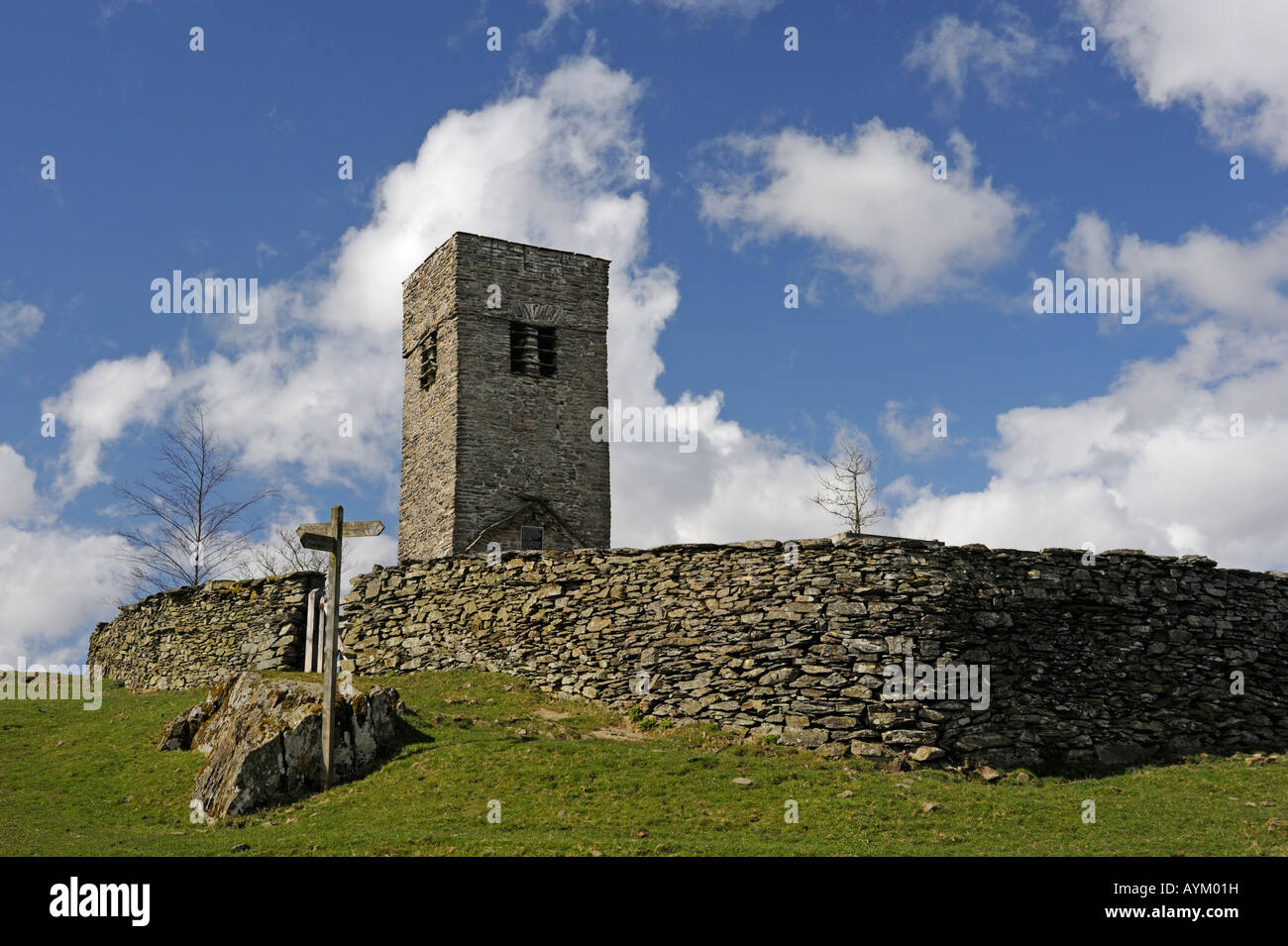 Tower of the old Church of Saint Catharine , Crook . Lake District ...
