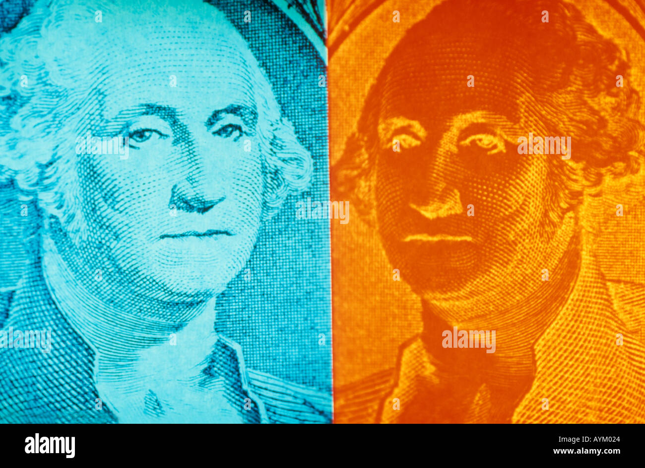 Dollar showing positive and negative Stock Photo - Alamy