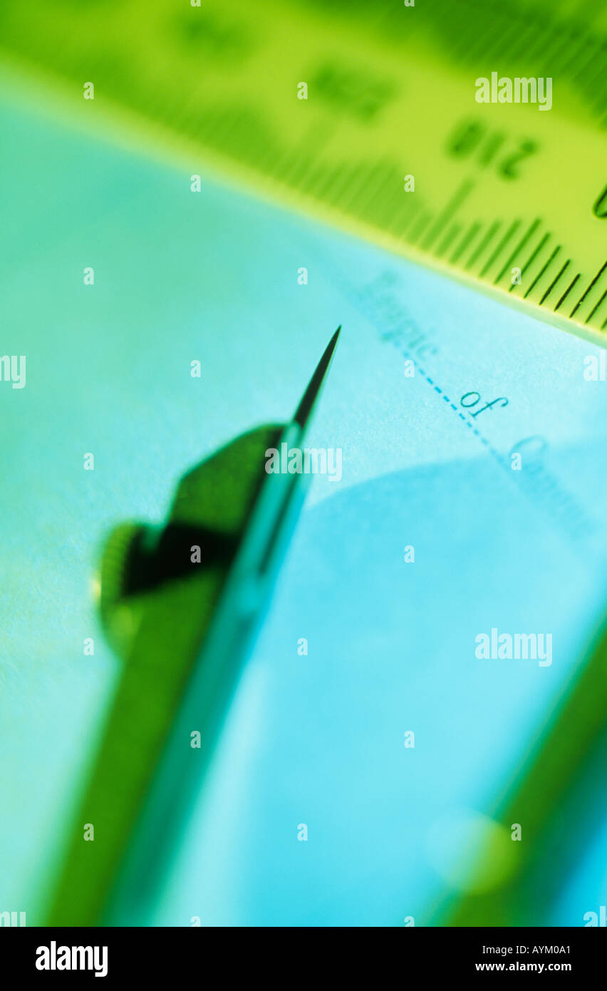 Compasses and ruler Stock Photo - Alamy