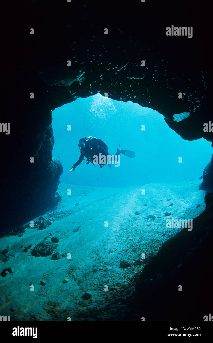 Cavediver entering Jackson Blue spring in Northern Florida USA Stock ...