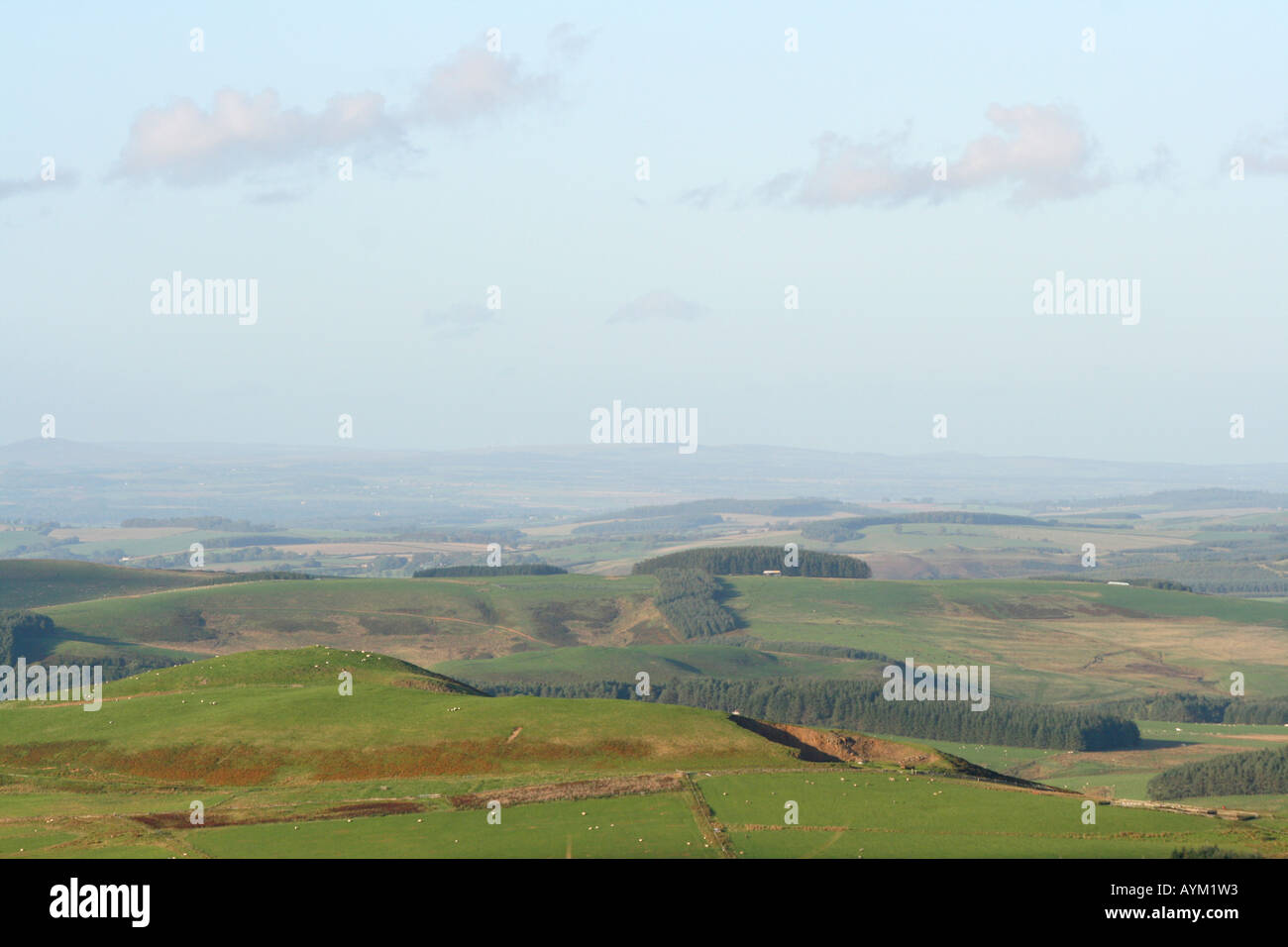 View of Scotland seen from the border crossing at Carter Bar on the A68 ...