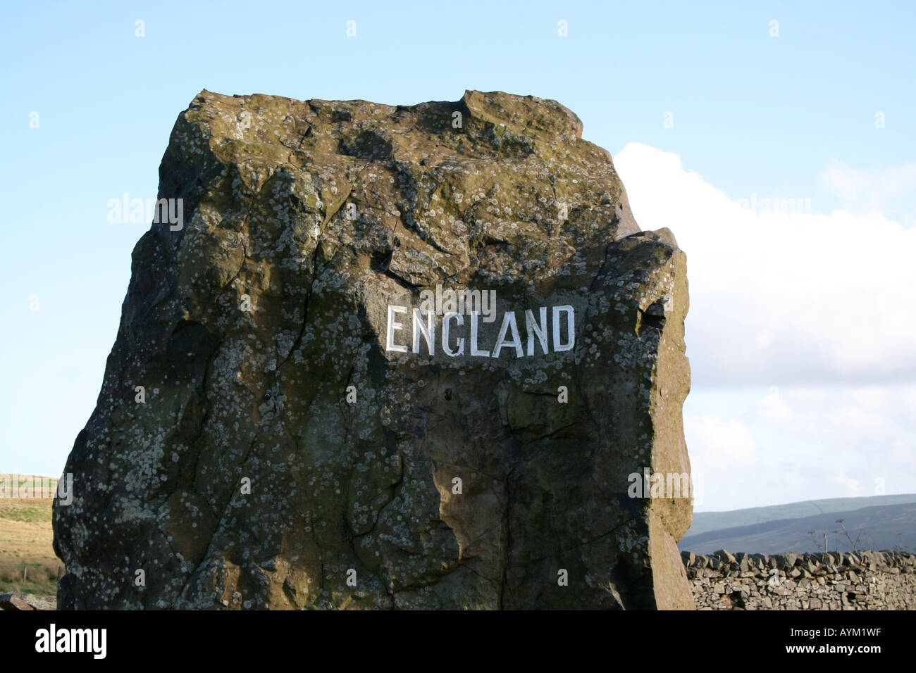 Boundary stone on England and Scotland Border at Carter Bar south of ...