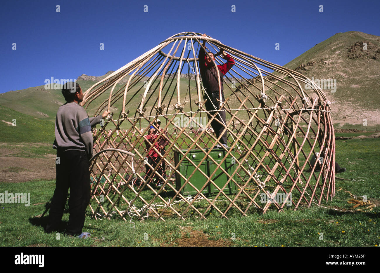 June 20, 2006 - Local family put up their yurt for the summer months on ...
