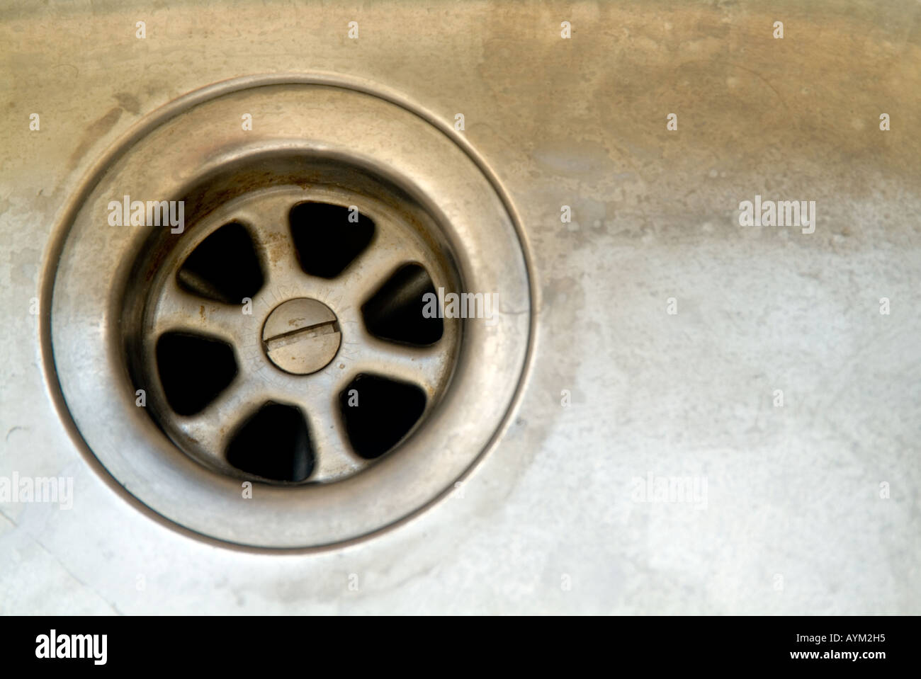 stainless steel sink with drain plug hole Stock Photo - Alamy