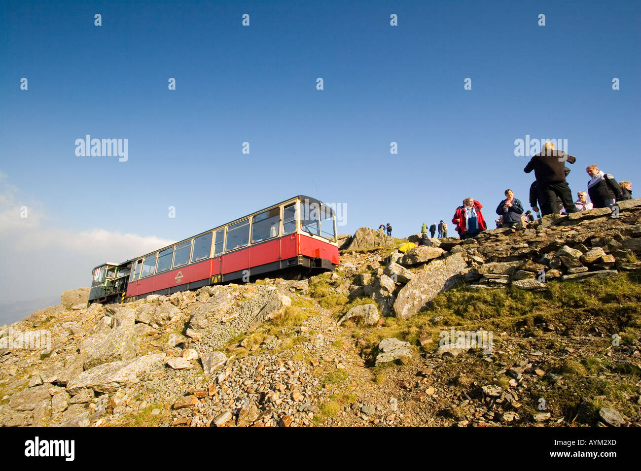 wales snowdon national railway train at rocky valley stop mount ...