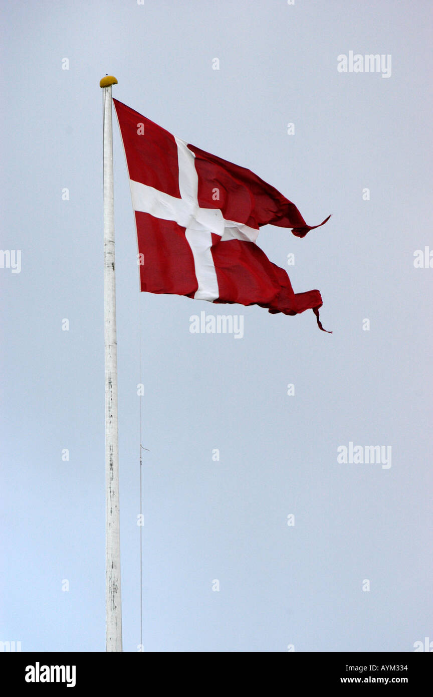 6 11 04 Helsingor Denmark The Danish flag flying over Kronborg Castle ...
