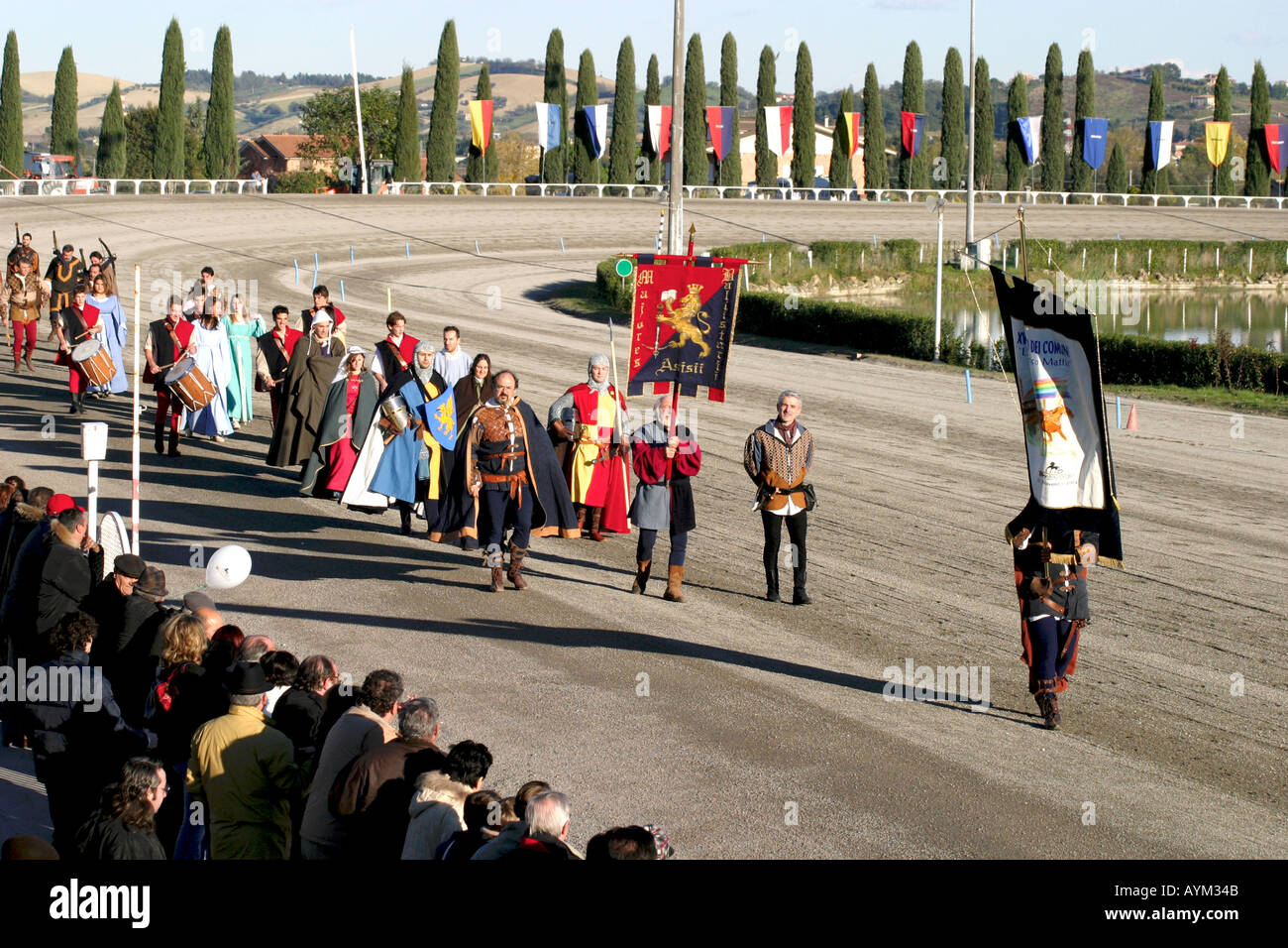 Medieval costume parade at the Ippodromo ,the trotting racing track at ...