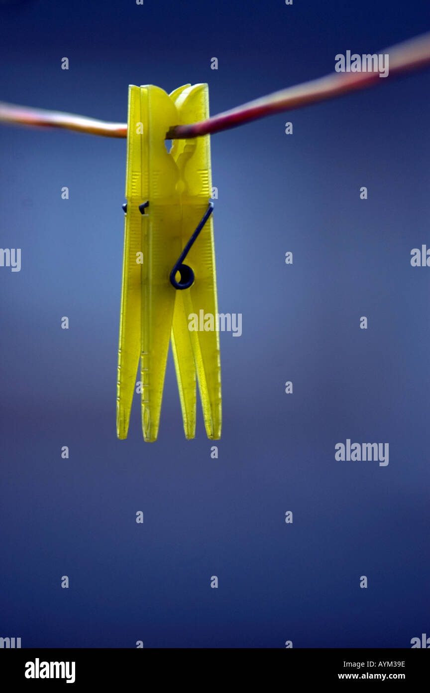 Pegs on a washing line Stock Photo - Alamy