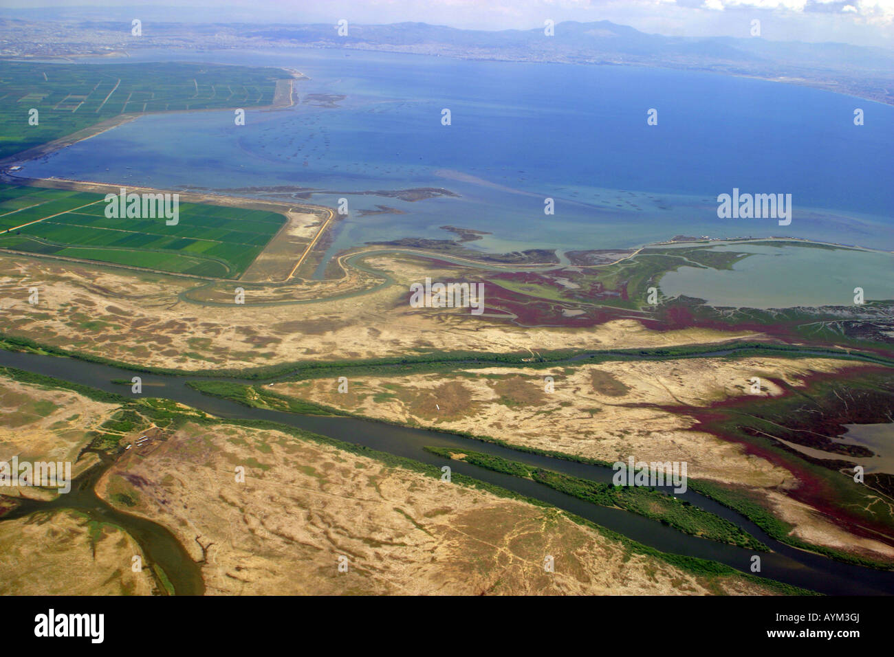 River delta of Axios river, Thermaikos bay, Thessaloniki Greece Stock ...