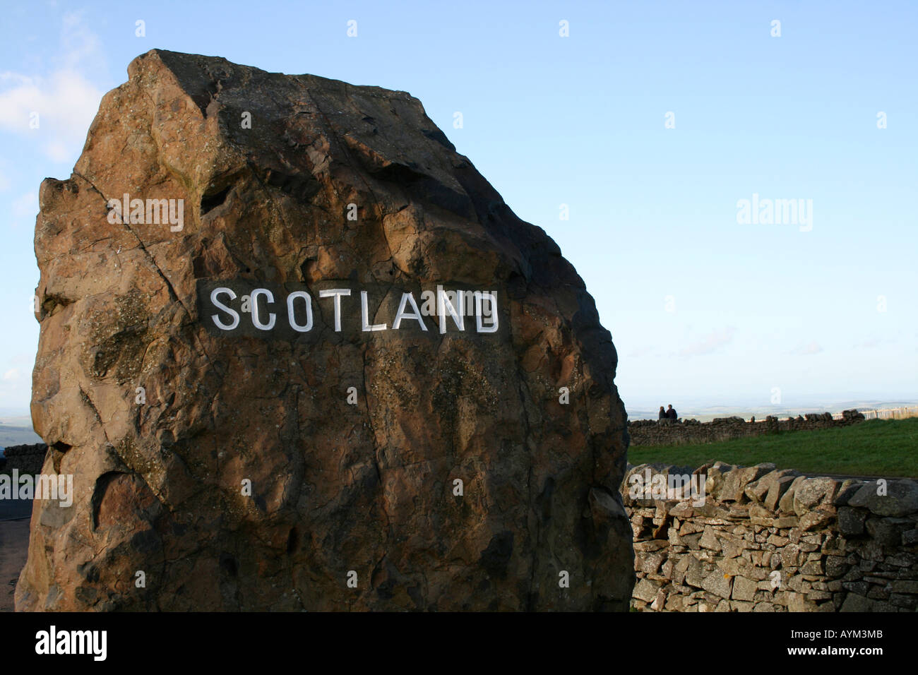 Boundary stone on England and Scotland Border at Carter Bar south of ...