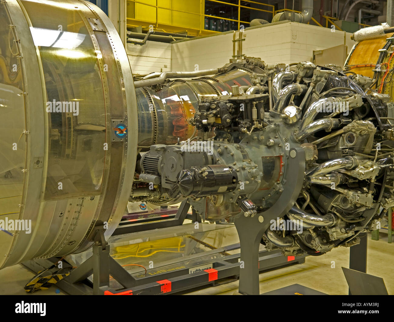 aeroplane jet engine historic exhibition airport Fraport Frankfurt am ...