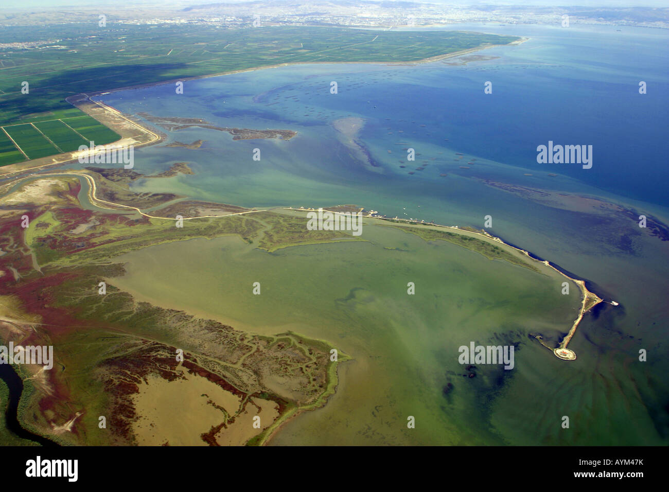 River delta of Axios river, Thermaikos bay, Thessaloniki Greece Stock ...
