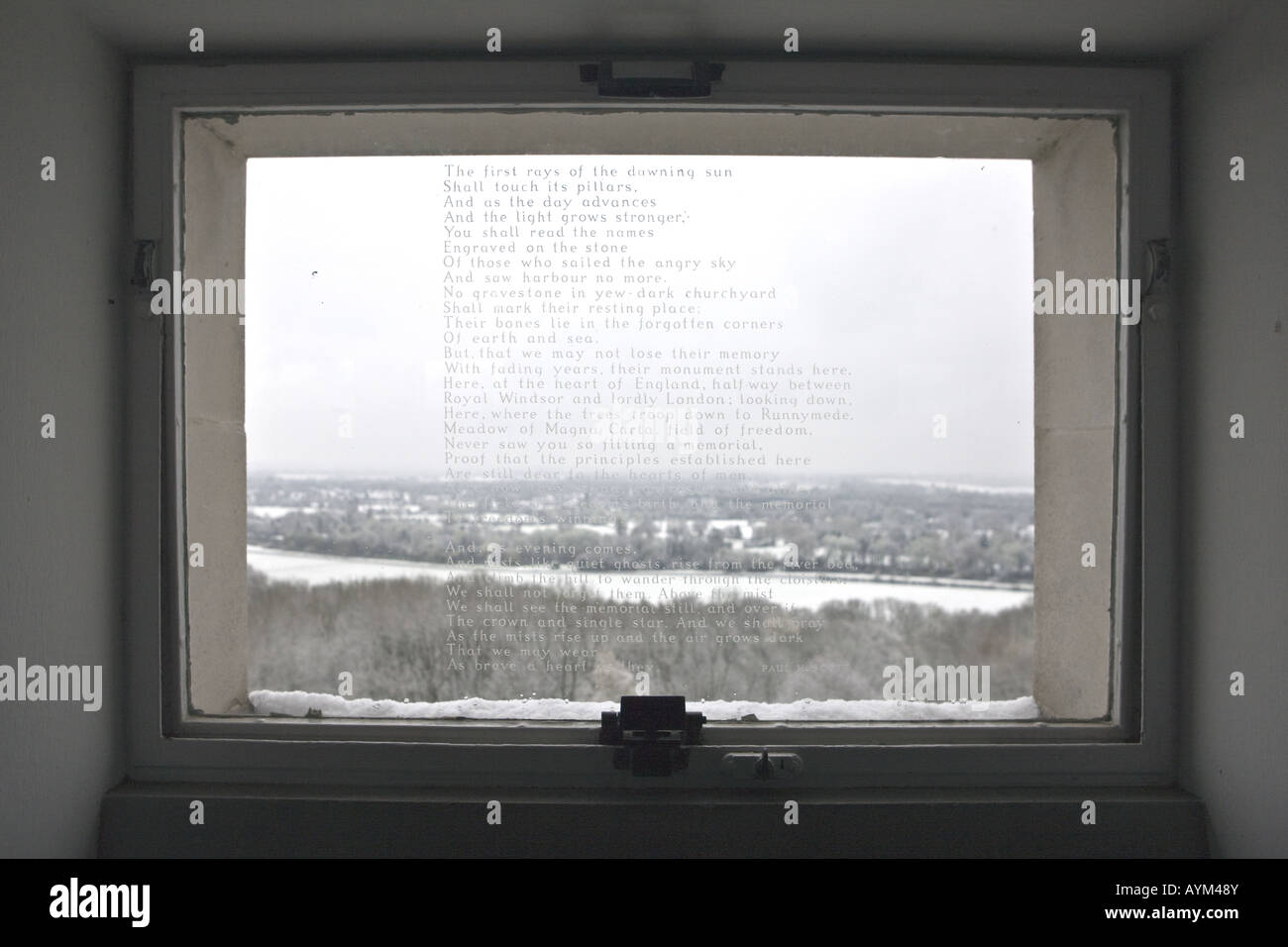 Window Poem to the Missing Dead Against Snow Scape Stock Photo - Alamy