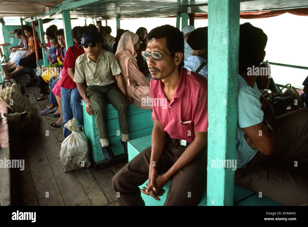 Indonesia Java boat transport passengers on ferry Stock Photo - Alamy